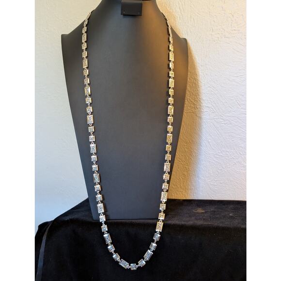 Unbranded | Jewelry | Vintage 42 Silver Tone Rectangle Floral Filigree ...